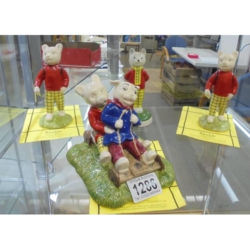 A royal Doulton Rupert Bear & Algy Pug go racing , 2 Rupert with ...