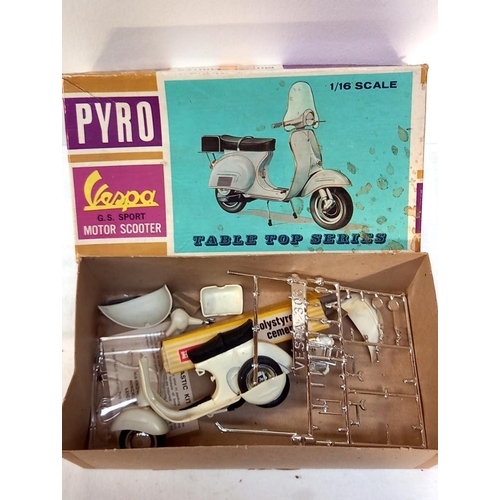2 Airfix Ariel Arrow motorcycle kit & a Pyro Vespa scooter (mainly ...
