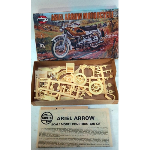2 Airfix Ariel Arrow motorcycle kit & a Pyro Vespa scooter (mainly ...