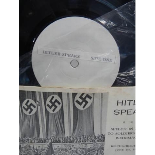 A rare Hitler Speaks 45 rpm record.