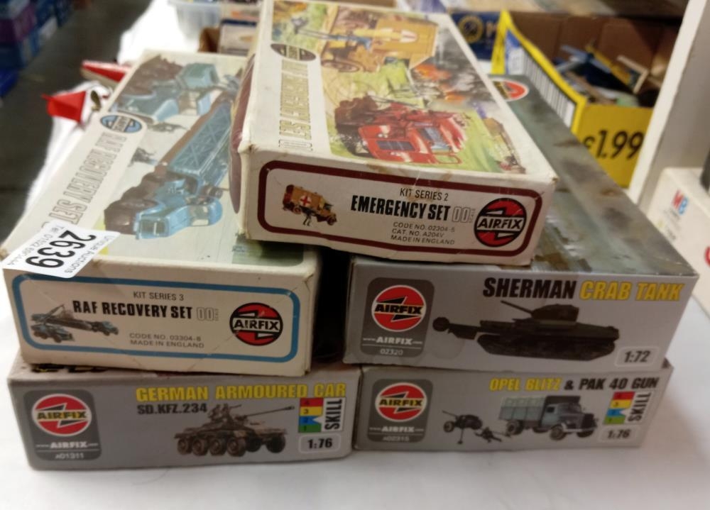 5 Airfix military vehicles model kits