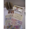 A mixed lot of UK banks notes including replica £1,000,000 note.
