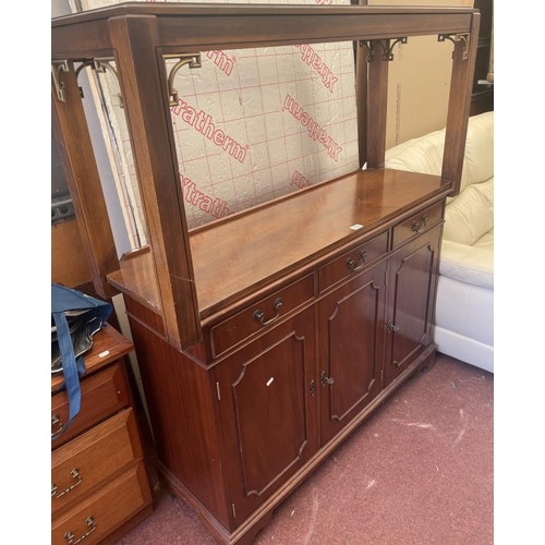 a 3 over 3 teak chest/ shelf