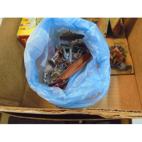 An Astro Scout clockwork robot, a Triang empty box, lead Indians etc.