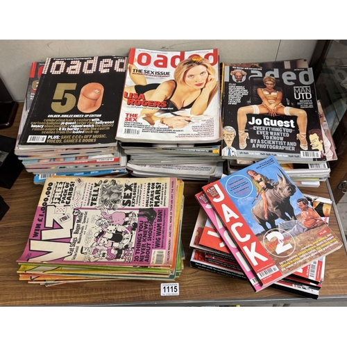 A collection of vintage 1990s Loaded magazines, Viz, Jack & Front Magazine