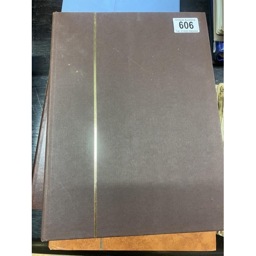 A collection of five UK stock albums (stamp albums).