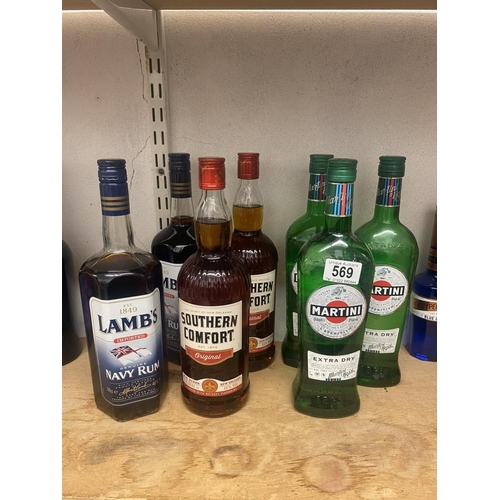 7 bottles of alcohol, including Lambs Navy Rum, Southern Comfort, and ...