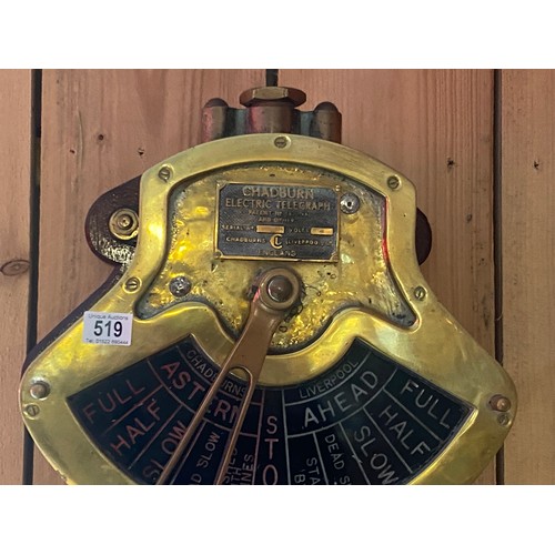 A Chadburn Engine Order Telegraph for ship's engine speed