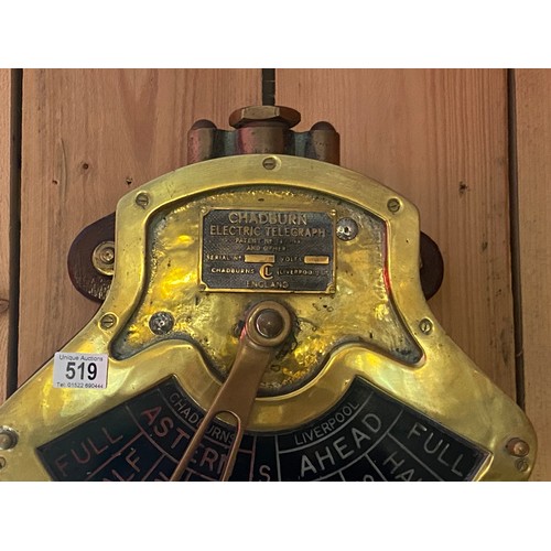A Chadburn Engine Order Telegraph for ship's engine speed
