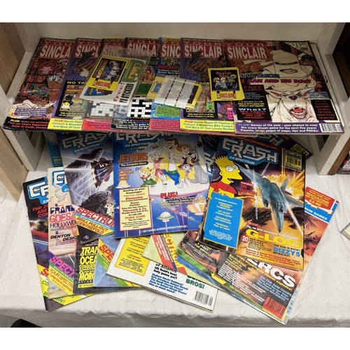 A quantity of Crash ZX Spectrum magazines, Your Sinclair & some cards