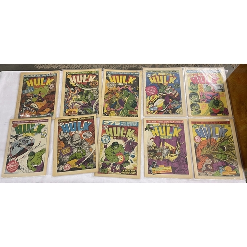 A collection of approximately 70 UK Marvel comics including Hulk ...