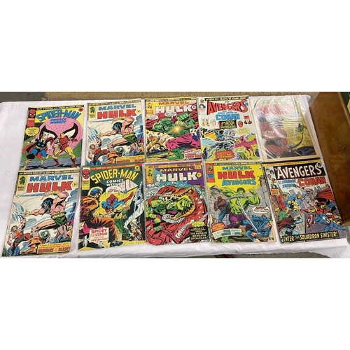 A collection of approximately 70 UK Marvel comics including Hulk ...