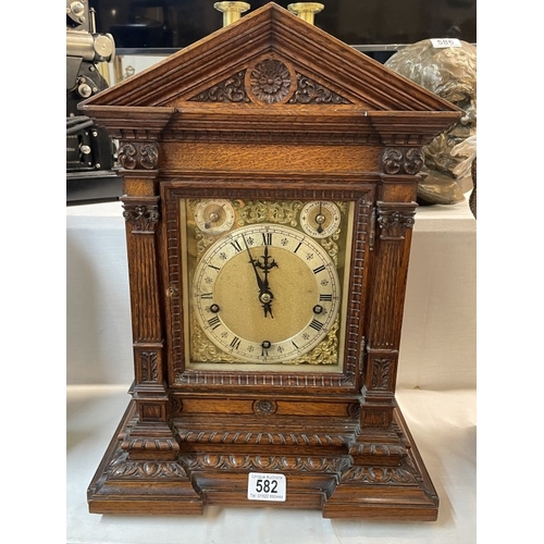 A Winterhalder & Hofmeier German oak bracket clock Circa 1900 ...