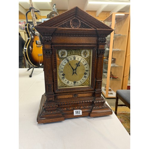 A Winterhalder & Hofmeier German oak bracket clock Circa 1900 ...