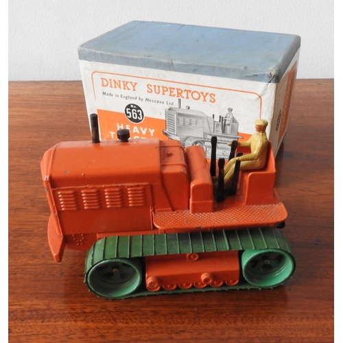 A DINKY SUPERTOYS NO.563 HEAVY TRACTOR, with driver figure in original ...