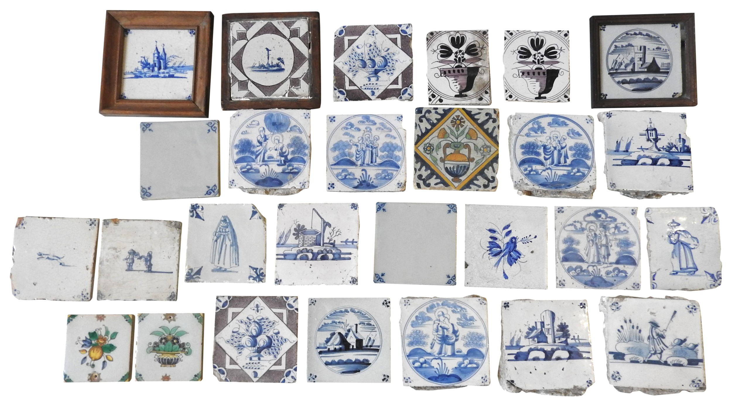 A COLLECTION OF TWENTY SEVEN DELFT TILES, LATE 17TH AND EARLY 18TH ...