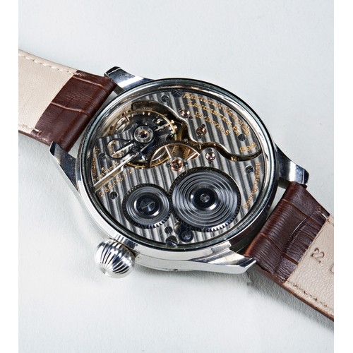 A STEEL WRISTWATCHcontaining a Hamilton movement, the movement signed ...