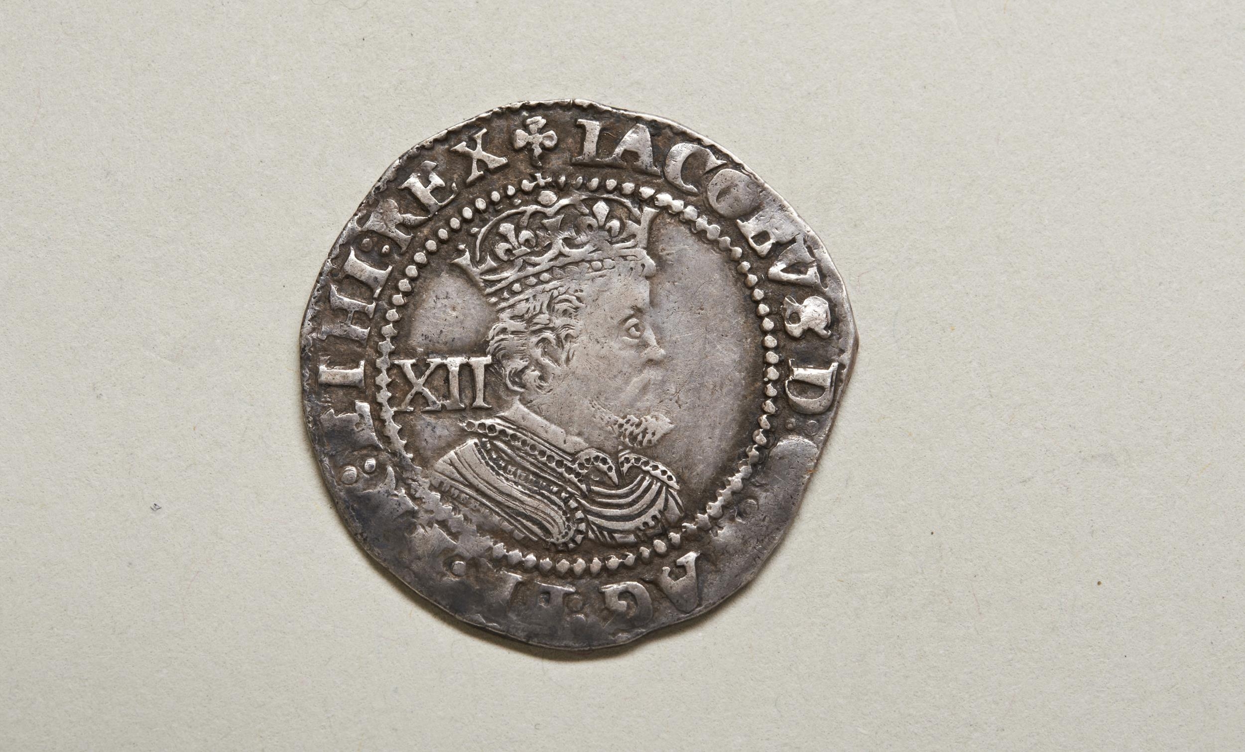 JAMES I SILVER SHILLING OF TWELVE PENCE.