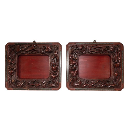 A PAIR OF CHINESE PICTURE FRAMES, 19TH CENTURY, rectangular form ...