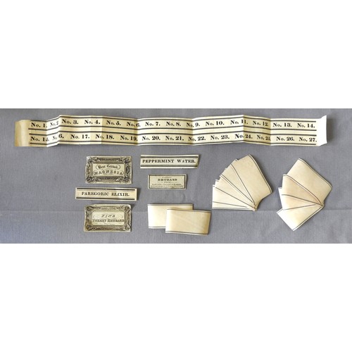 A QUANTITY OF UNUSED 19TH CENTURY PHARMACY LABELS