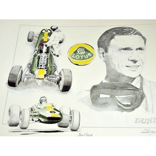 TWO JIM CLARK FRAMED PRINTS, ALSO 1992 TOURING CAR MONTAGEJim Clark ...