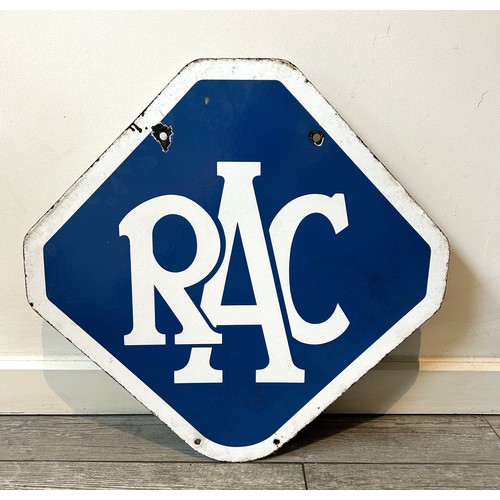 RAC ENAMEL SIGNDouble-sided enamel sign for the RAC.White lettering ...