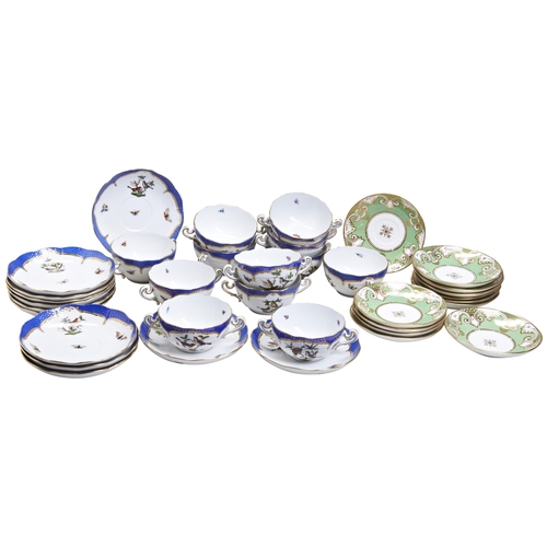 A GROUP OF VICTORIAN DINNERWARE WITH A GILDED SCARLET FOLIATE ...