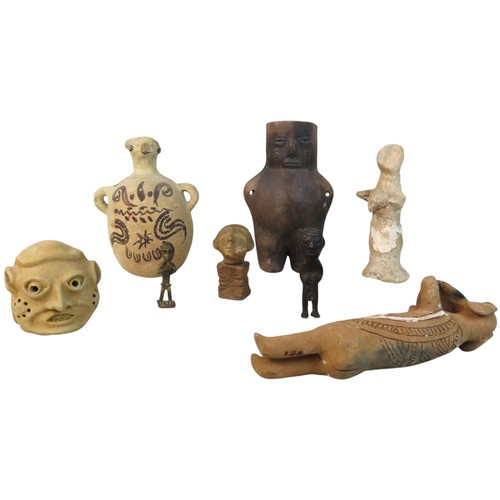 AN INCA STYLE ANTHROPOMORPHIC ITHYPHALLIC BRONZE FIGURE, collected in ...