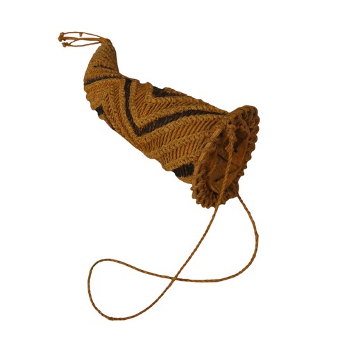 A WOVEN PHALLOCRYPT, GOROKA, made of vine fibre with painted pigment ...
