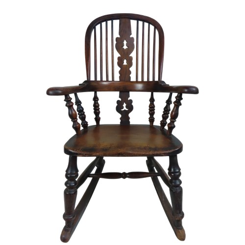 AN OAK WINDSOR ROCKING CHAIR19TH CENTURY102 x 65 x 43 cmProvenance ...
