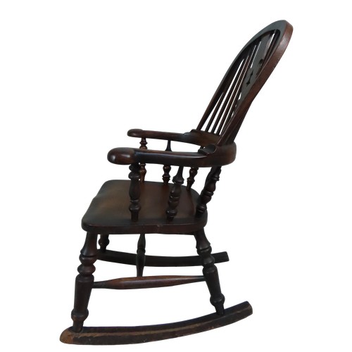 AN OAK WINDSOR ROCKING CHAIR19TH CENTURY102 x 65 x 43 cmProvenance ...