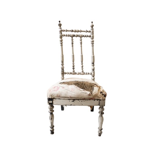 DISTRESSED CREAM PAINTED AESTHETIC MOVEMENT CHAIRHeight 100cm x 47cm ...