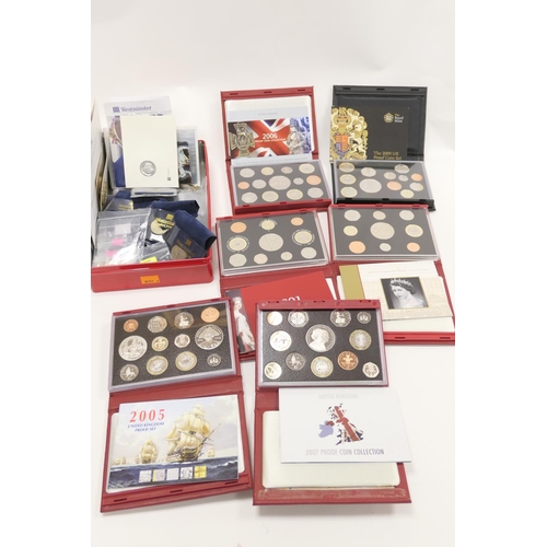 United Kingdom proof coin sets including 2000/1/2/5/6/7/9 and an ...