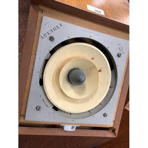 Pair of Lowther dual position Acousta Enclosure speakers, height 84cm ...