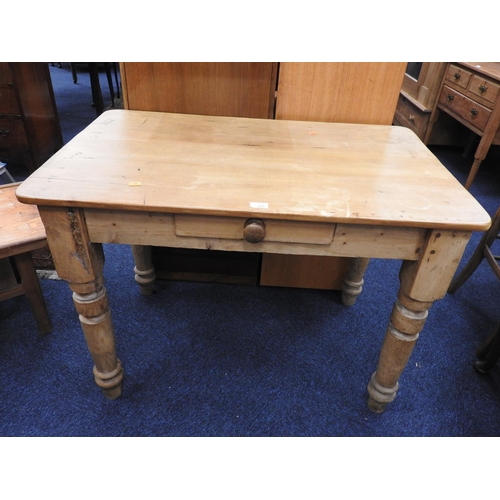 Victorian deal topped and pine parlour table, 104cm x 66cm