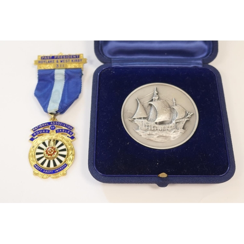 National Association of Round Tables silver gilt medallion and a ...