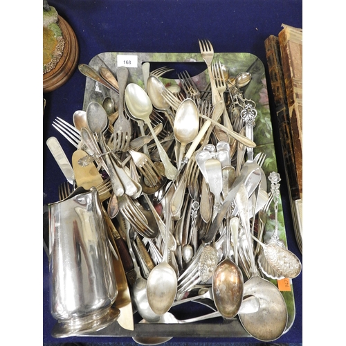 Quantity of mixed silver plated flatware and an Edwardian silver plated ...