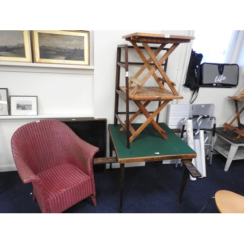 Folding bridge table with coin wells; also further folding bridge table ...