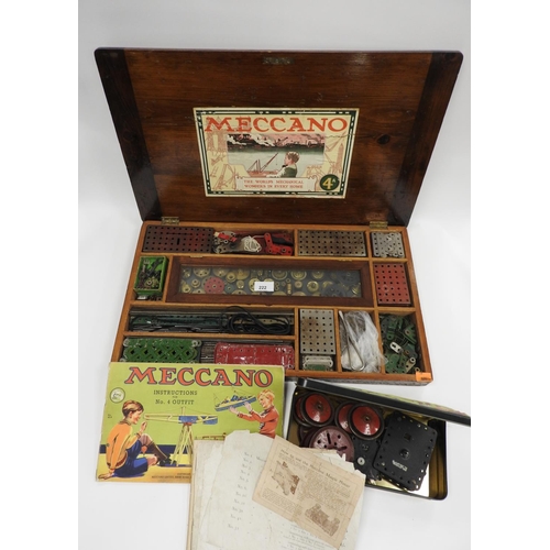 Meccano set labelled '4A'; also Meccano instructions for No. 4 Outfit ...