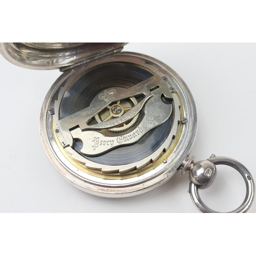 Rare Swiss patent eight day silver pocket watch, by Jacot & Bovey for ...