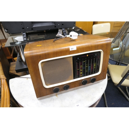 Vintage PYE walnut cased radio