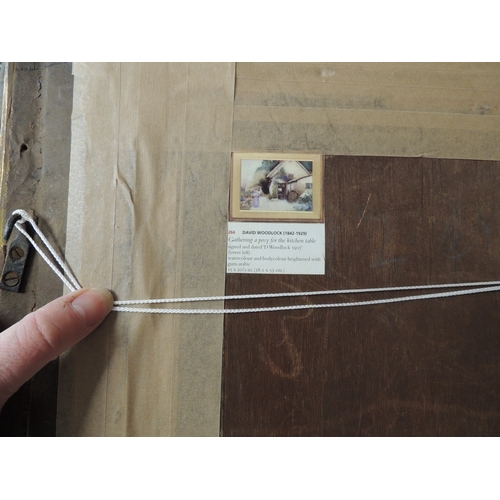 David Woodlock (1842-1929), Gathering a posy for the kitchen table ...