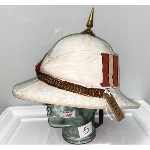 Loyal North Lancashire Regimant, Cpl A H Foster tropical pith helmet ...