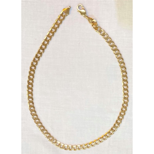 A 9ct gold yellow metal flat curb chain 47.4gms, length 51cm