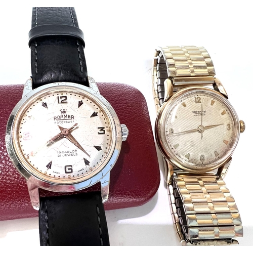 Rotary gold cased (9ct) gents wristwatch on expanding bracelet (not ...