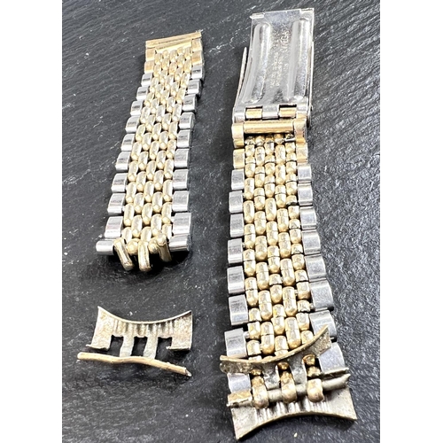 A vintage Omega watch bracelet, 2-tone grain of rice style