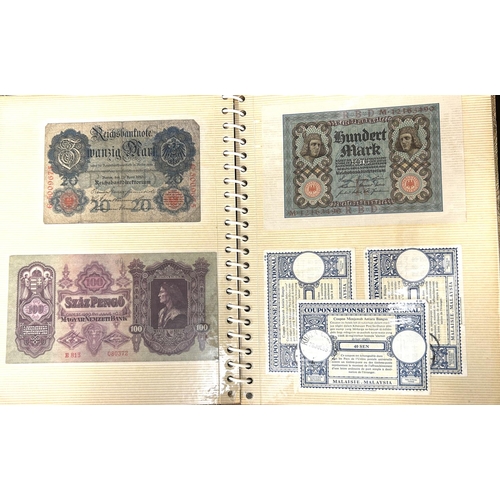 A well presented album of world bank notes including Chinese, English ...