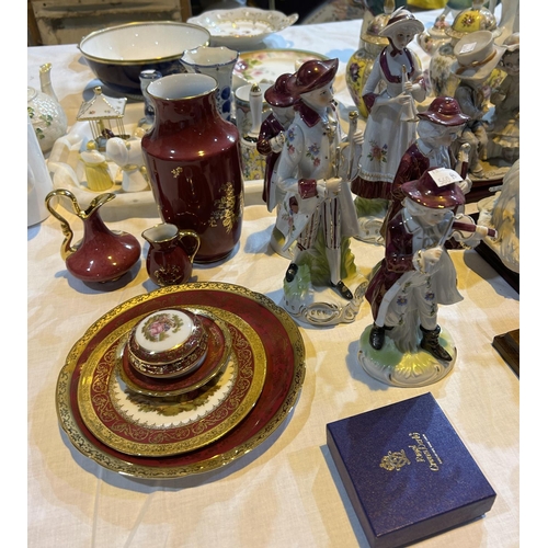 A collection of Limoges, France 20th century pottery including trinket ...