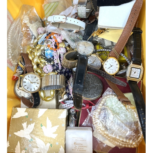 A selection of watches and costume jewellery.