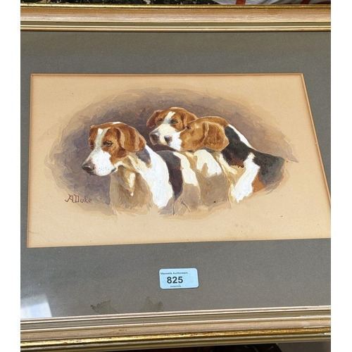ALFRED DUKE (1836-1915) watercolour depicting three foxhounds, signed ...